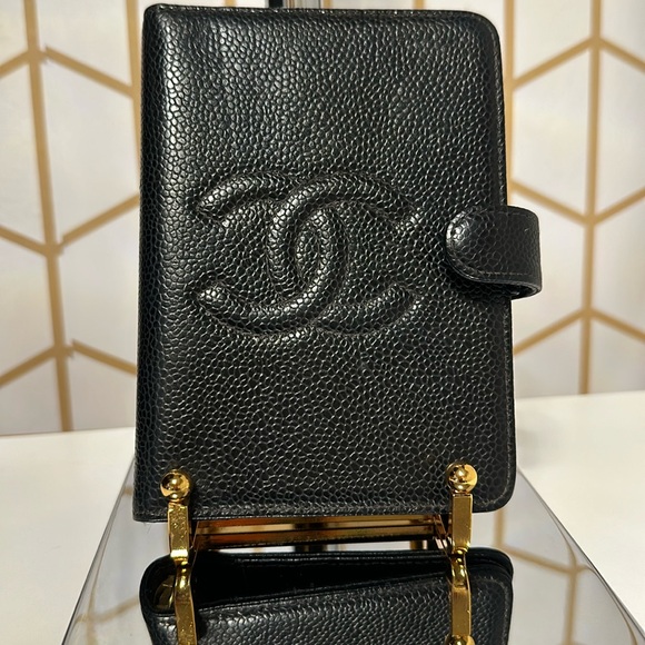 CHANEL | Accessories | Authentic Black Caviar Leather Timeless Agenda ...